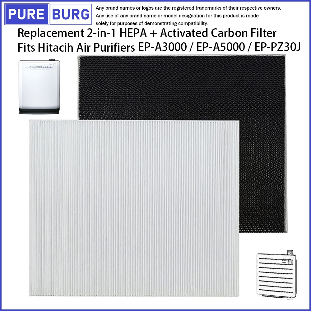 Fits Hitachi Air Purifier EP-A3000 EP-A5000 EP-PZ30J EP-TZ30J EP-NZ50J ...