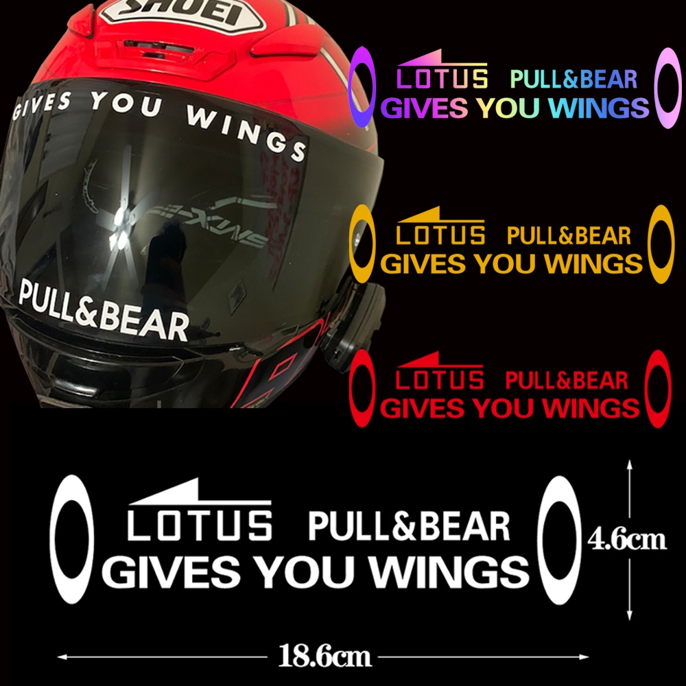 Cool Motorcycle Helmet Visor Decor Gives You Wings PULL BEAR Vinyl ...