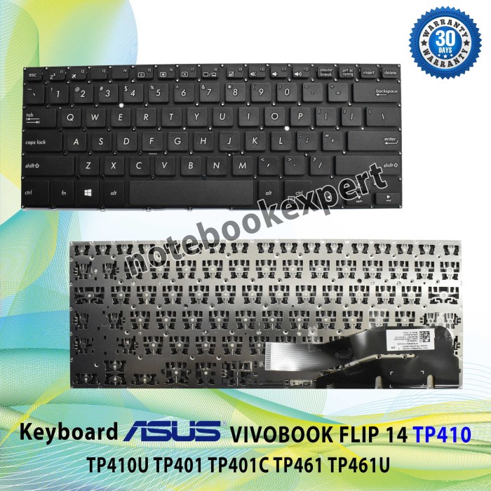 Asus Vivobook Flip 14 Tp410 Tp410U Tp401 Tp401C Tp461 Tp461U Keyboard ...