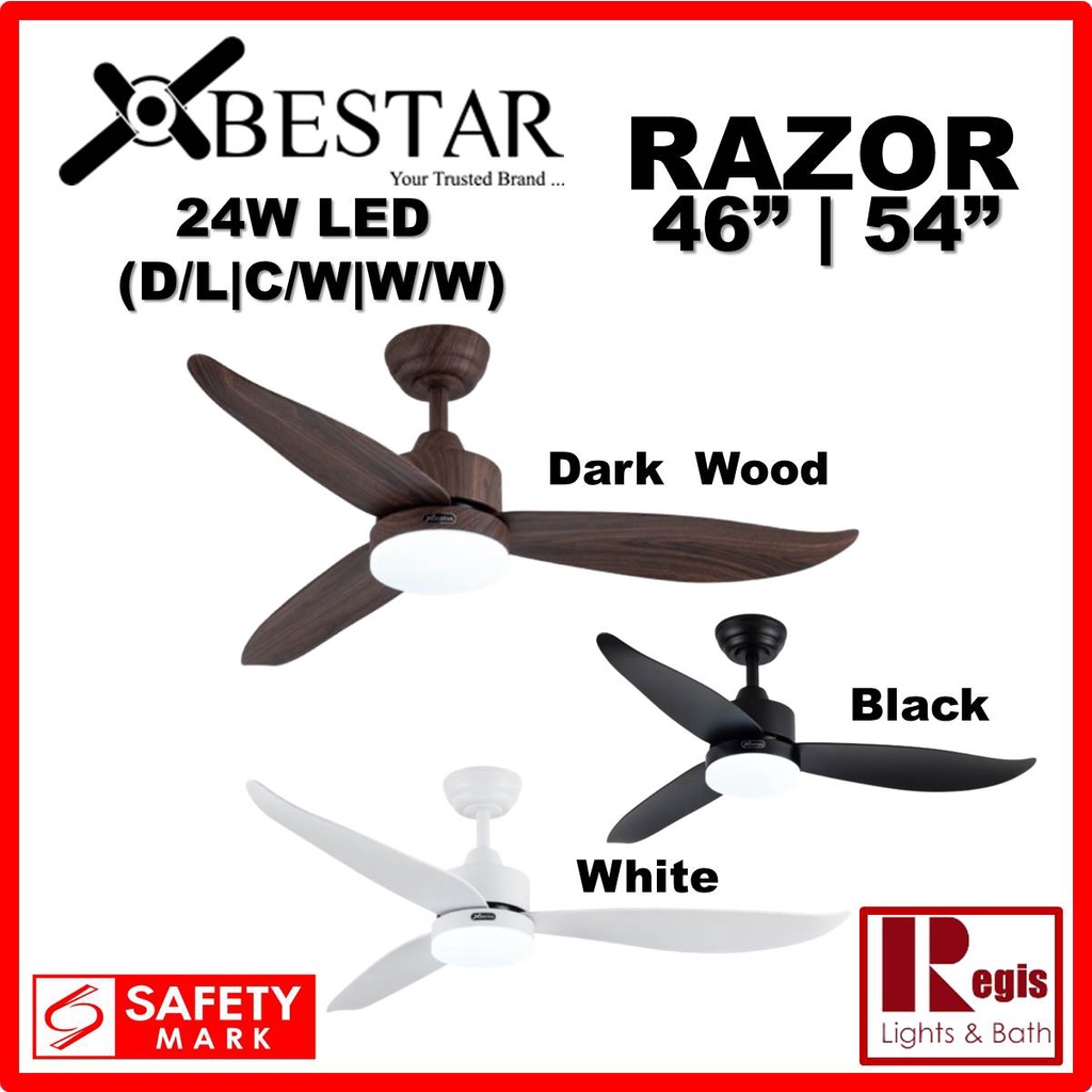 $198 Yes Basic Install BESTAR RAZOR CEILING FAN 24W LED Light DC Motor ...