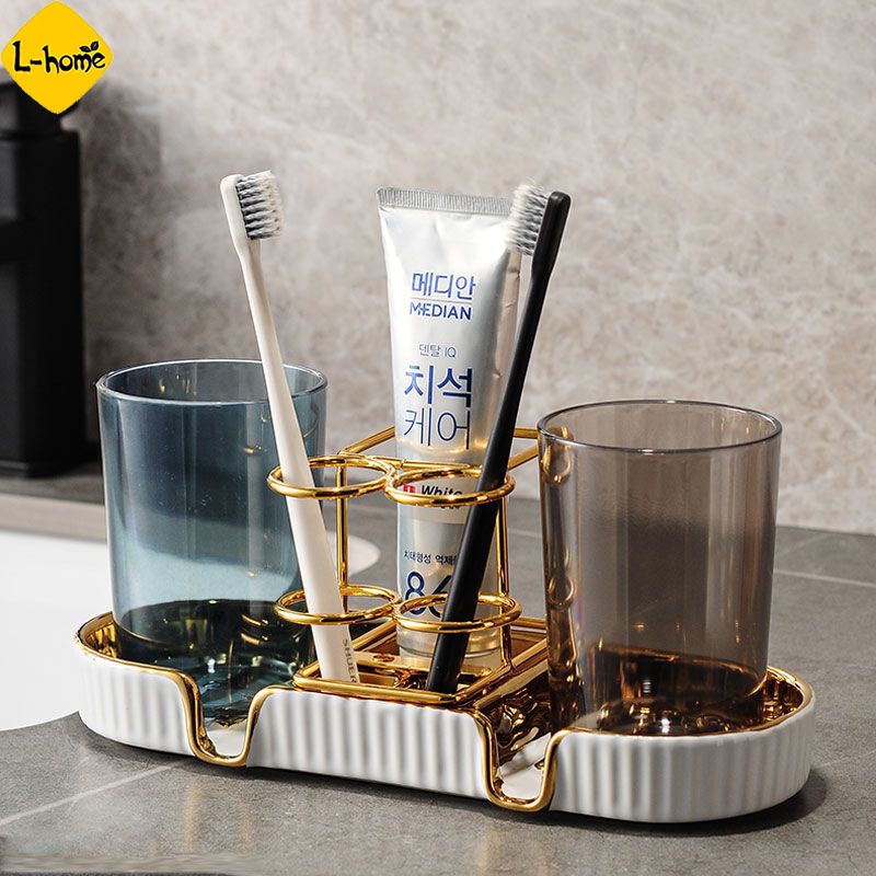 Light Luxury Electric Toothbrush Rack Mouthwash Cup Brushing Cup Wash ...