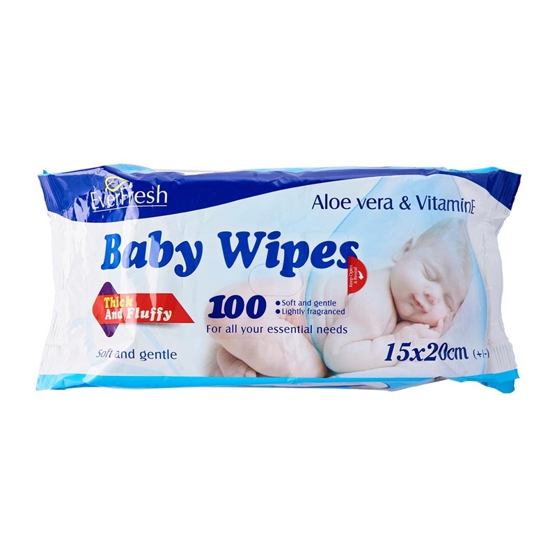 Everfresh Baby Wipes 100s - Thick and Fluffy Kills 99.9% of Germs ...