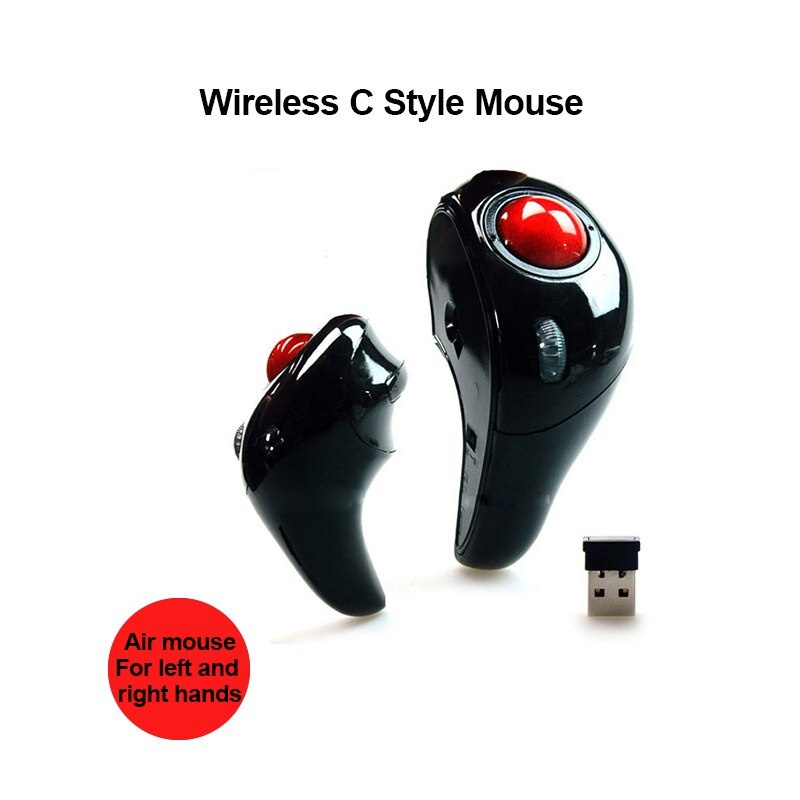 Wireless Trackball Mouse Vertical 2.4GHz Digital Thumb-Controlled Mause ...