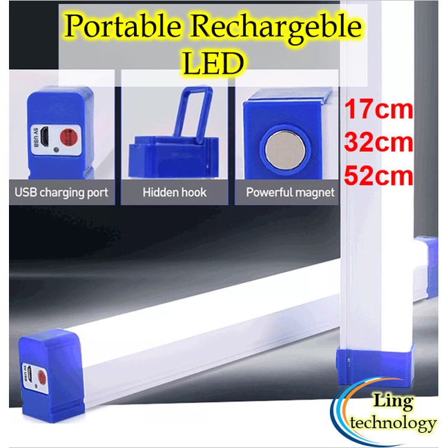 Led USB Rechargeable Light Tube T5 Magnetic Night Market Light Portable Emergency Camping ...