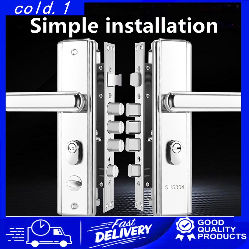 4 Latch Main Doorknobs Doors Lock set Sus304 Stainless steel panel ...