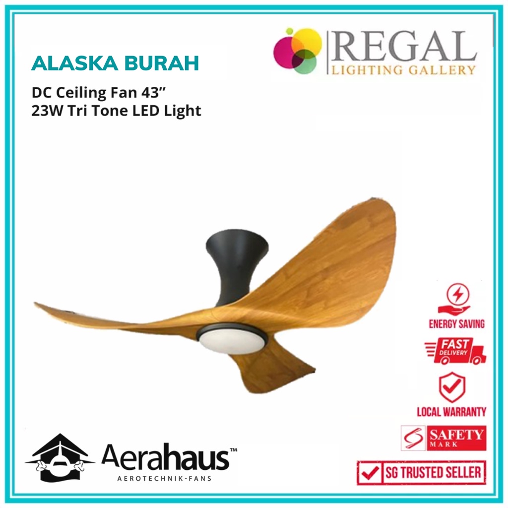 [Free Shipping] Alaska Burah Ceiling Fan 43" with 23W Tri-Tone LED ...