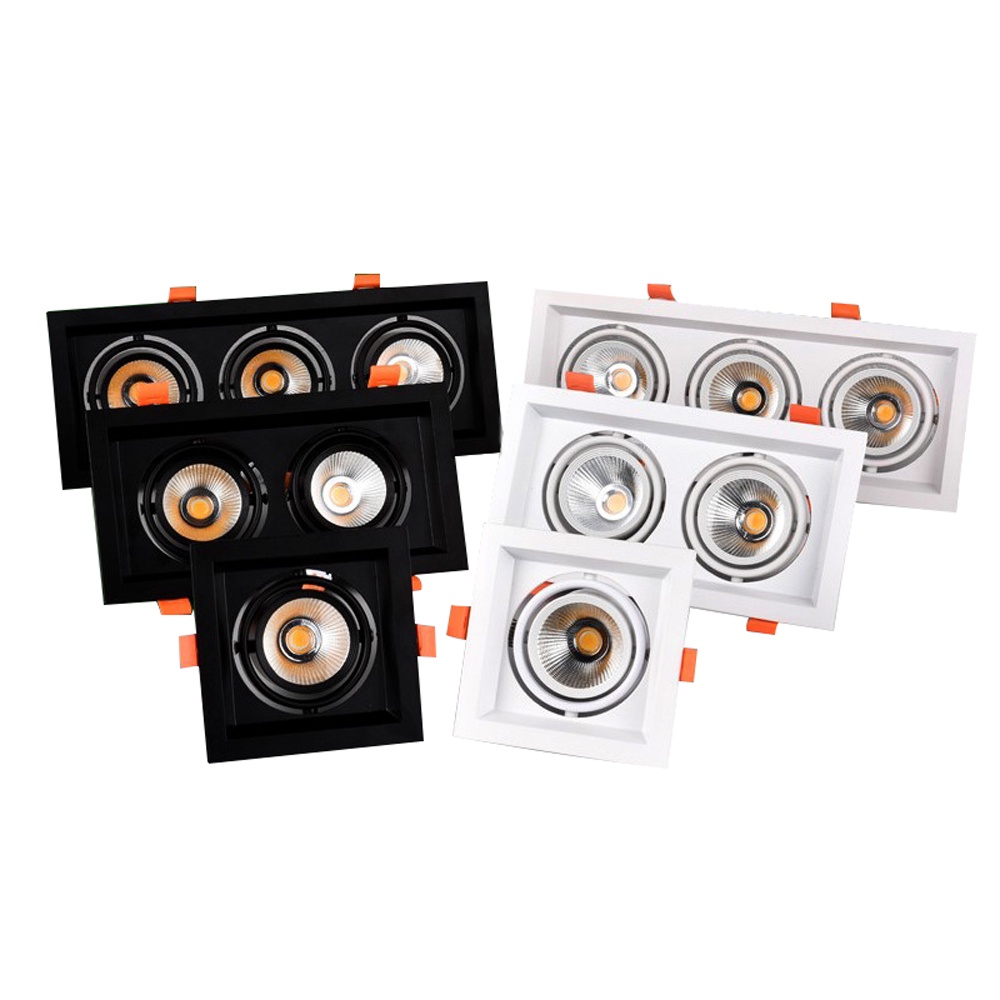 Single Double Triple head Dimmable Recessed COB LED Downlight 7W 10W ...