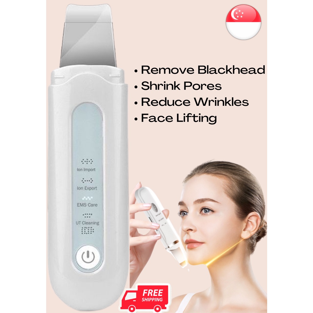 VESH Ultrasonic Face scrubber EMS Beauty Device Remove Blackhead Face ...