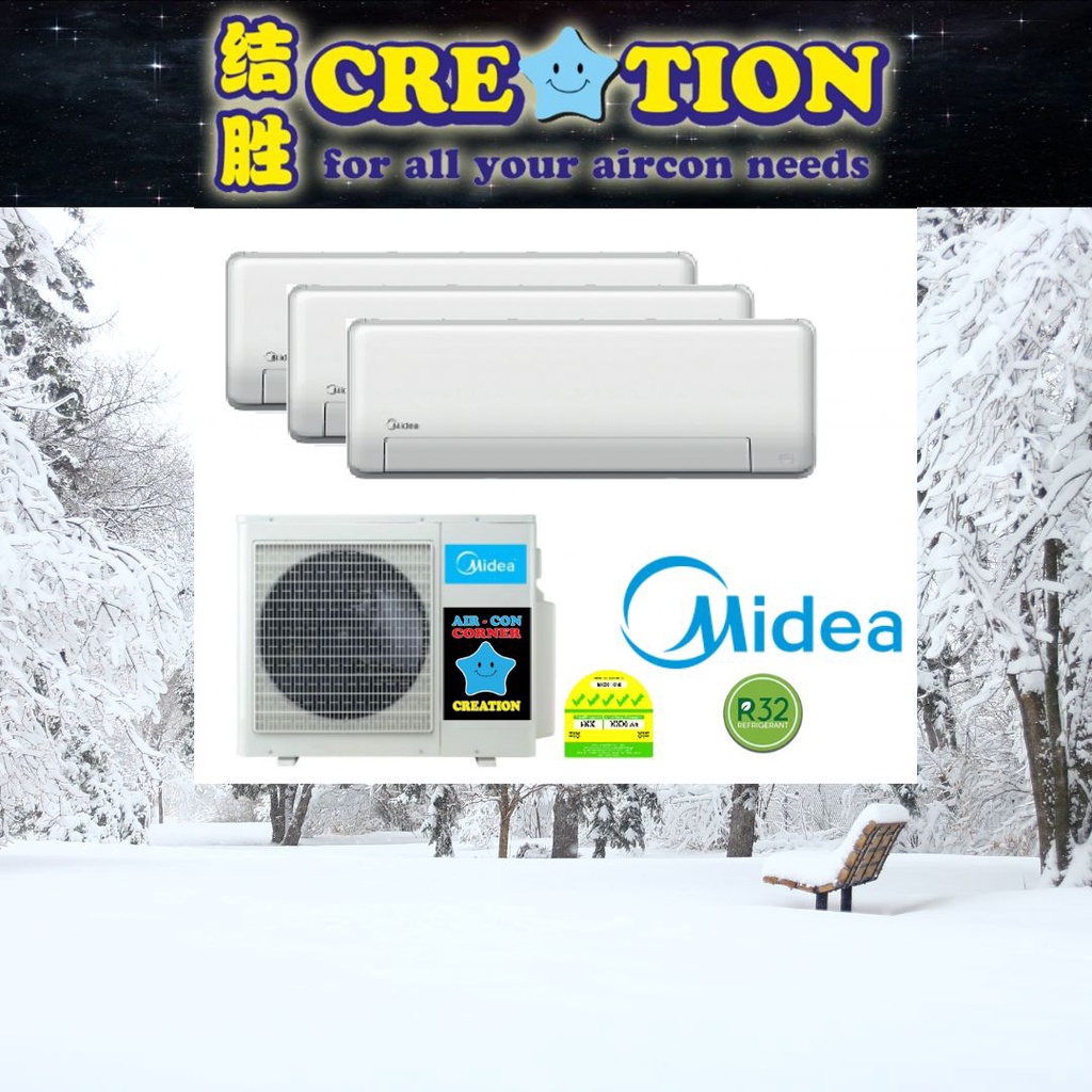 MIDEA Sys 3 5ticks-R32 (with wifi) All Easy Pro Inverter wall mounted ...