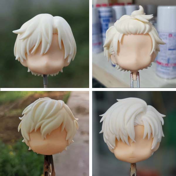 GSC Nendoroid Hair doll Accessories Custom Hairstyle White PVC Material ...