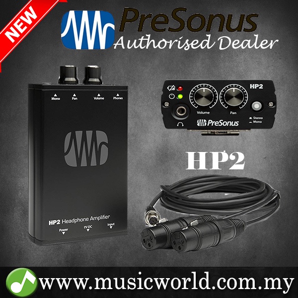 PreSonus HP2 Personal Headphone Amplifier Battery-powered Amp with XLR ...