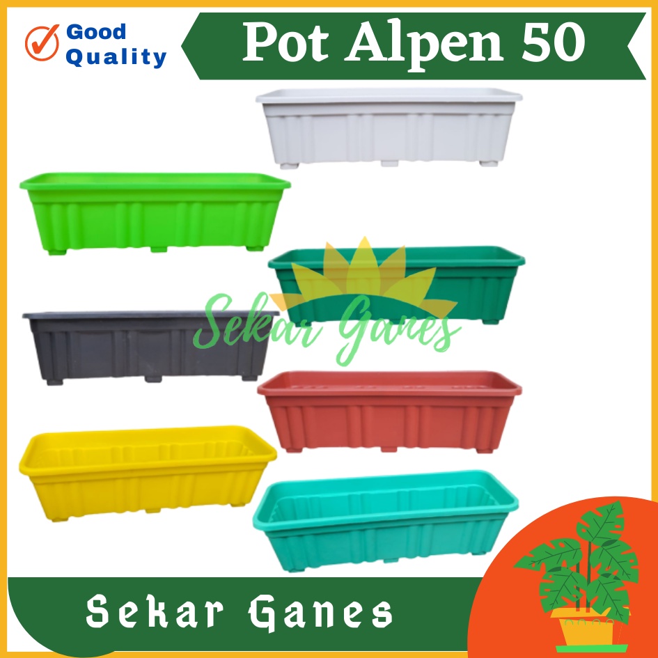 HIJAU MERAH Alpen Long Pot 50 White Black Green Brown Brick Red Faceted ...