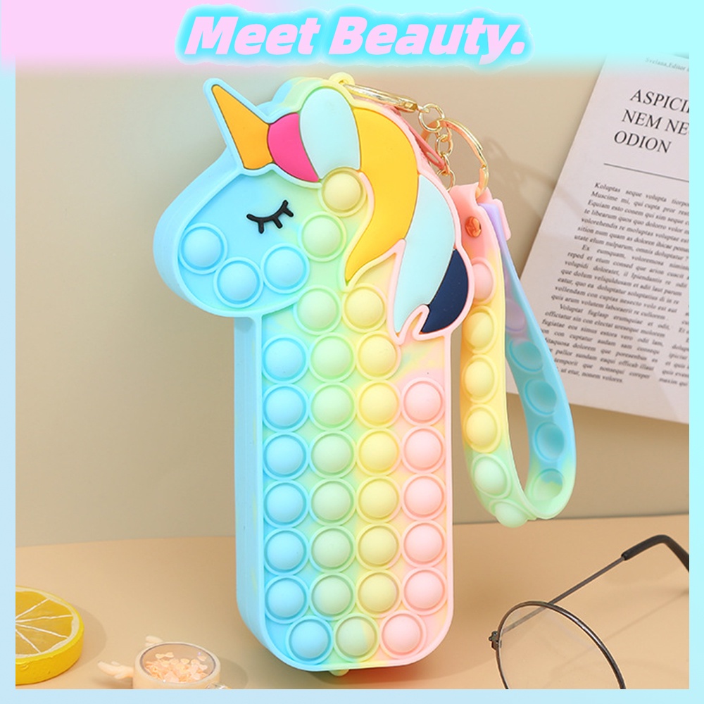 Pop It Pencil Case Silicone Pop It Fidget Toy Pencil Bag for Kid ...