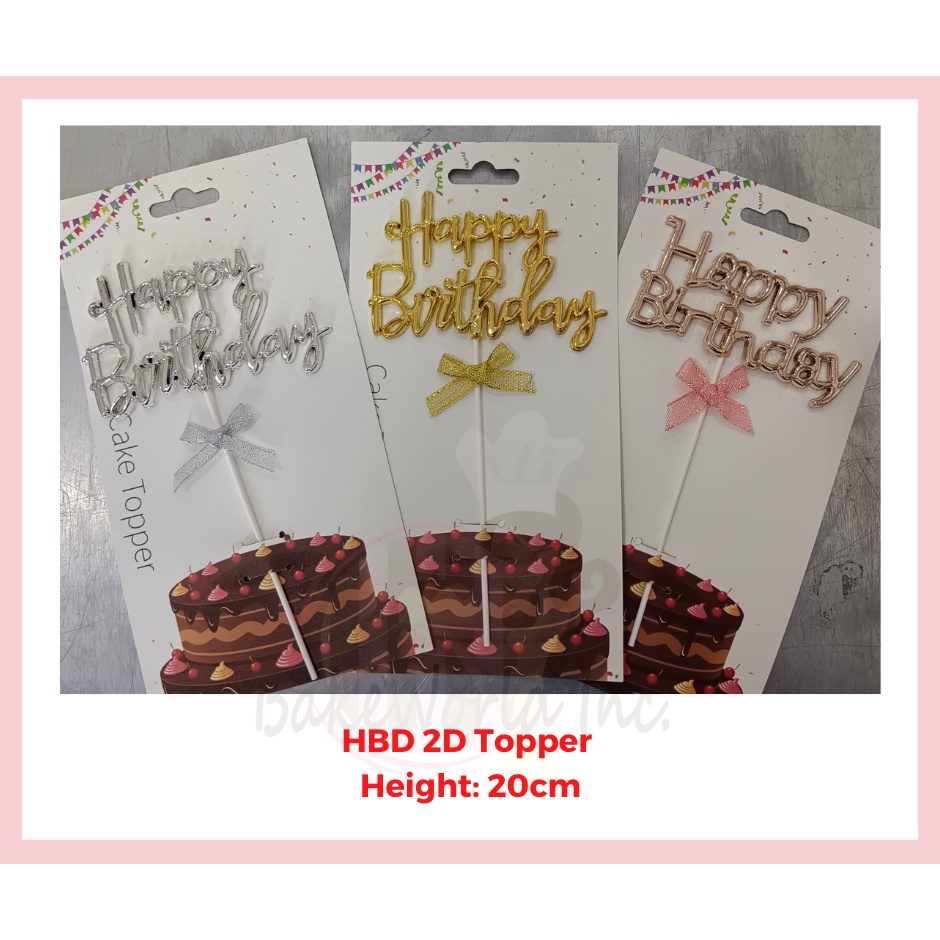 HBD 2D Topper (Rose Gold, Silver, Gold) | Shopee Singapore