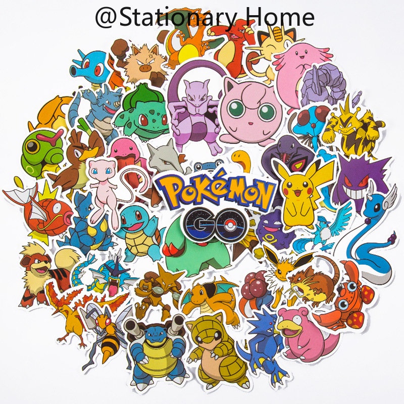 50PCS Pokémon Cute Stickers Trolley Suitcase Stickers Guitar Laptop ...