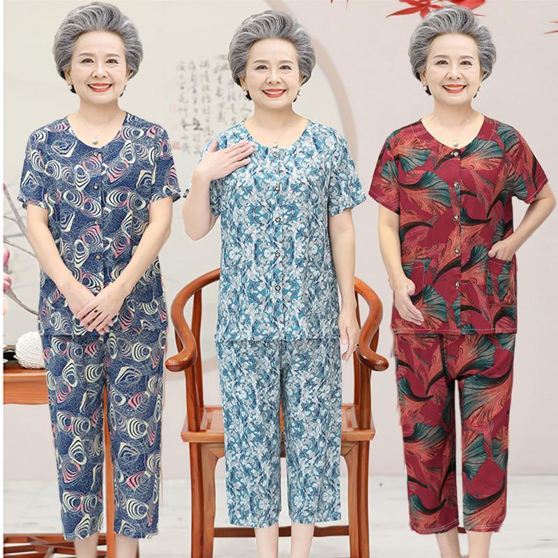 Elderly Women's Mother's suit Grandma's cardigan cotton silk old lady ...