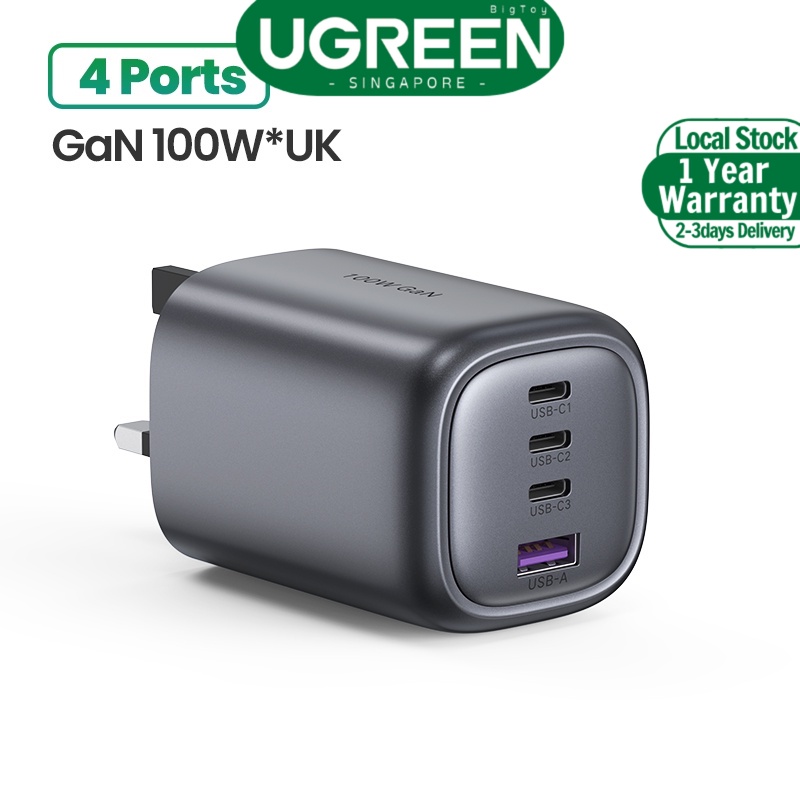 UGREEN 100W USB C Multiport Charger - 4-Port USB Charging Station GaN Fast Charger Power Adapter ...