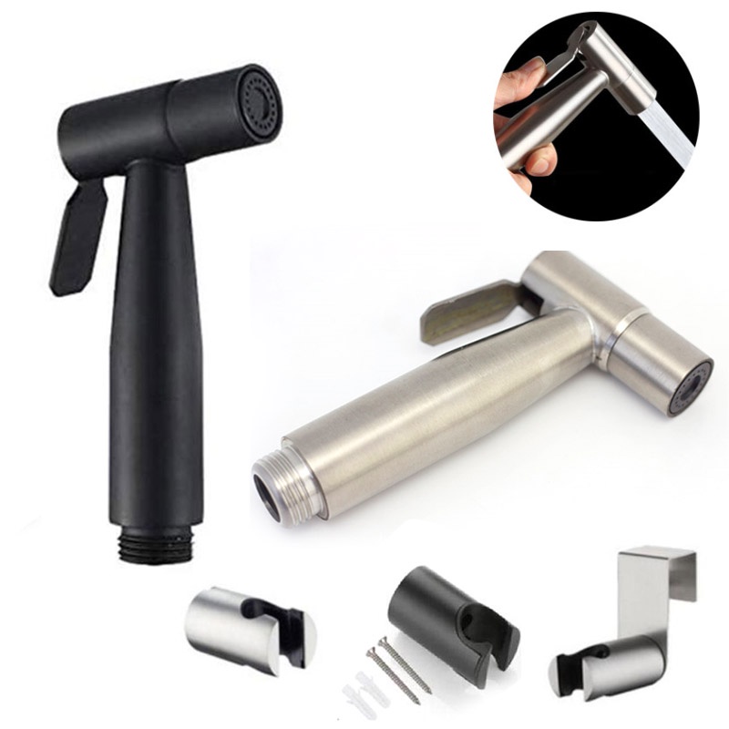 Protable Self Cleaning Hand Toilet bidet Sprayer Gun black Stainless ...