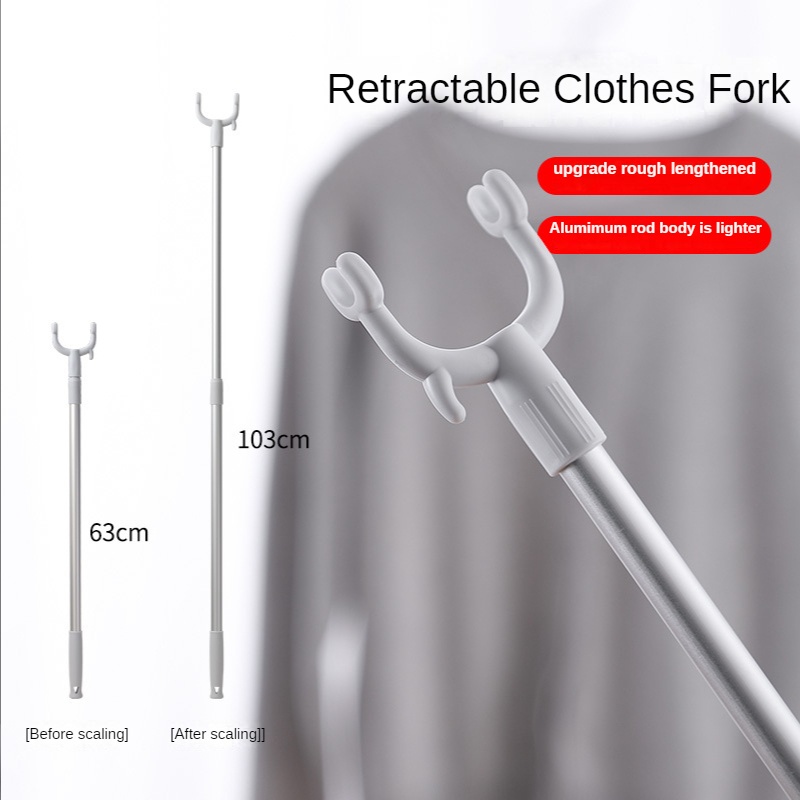 【SG Ready Stock】Extendable Aluminium Clothes Fork Laundry Hanger Rod ...