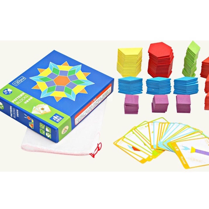 Pattern Puzzle - Geometric Shape blocks puzzle Educational Montessori ...