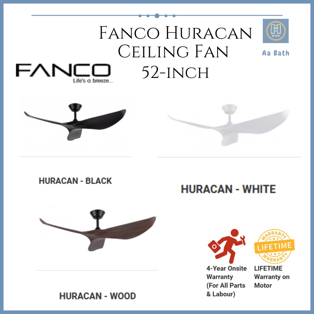 [Free Deliver] Fanco Huracan (52") Ceiling Fan With Temperature Sensor ...