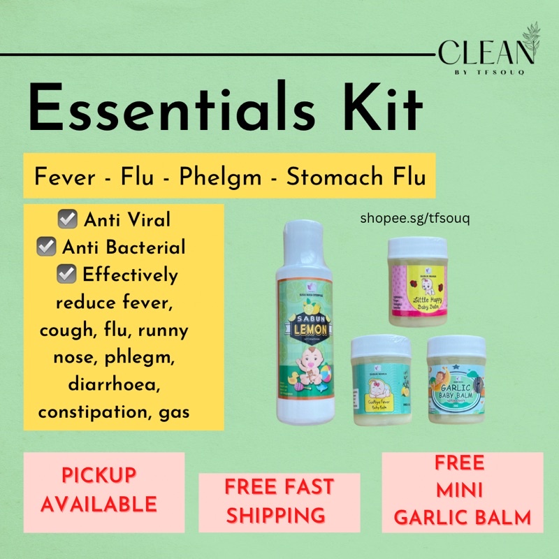 💯ORIGINAL Emergency Fever Set Baby Essentials Set Colic, Fever, Flu ...