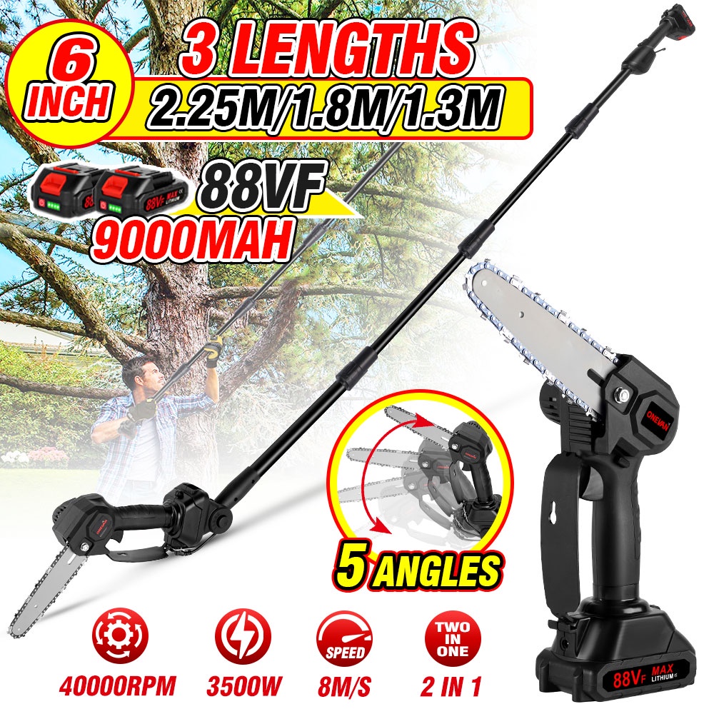 3500W Telescoping Pole Electric Chainsaw 6 inch 2.25m Cordless Garden ...