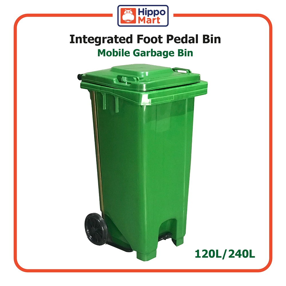 MGB Mobile Garbage Bin [120L/240L] - Integrated Foot Pedal - Trash Bin ...