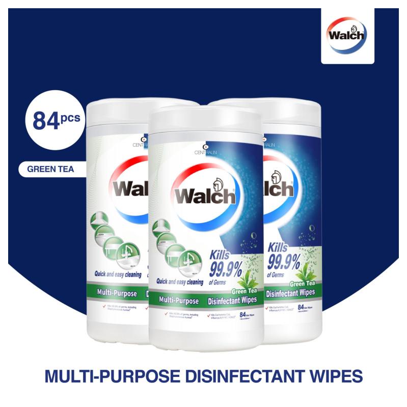 Bundle of 3 - Walch Multi-Purpose Disinfectant Wet Wipes 84pcs - Green ...