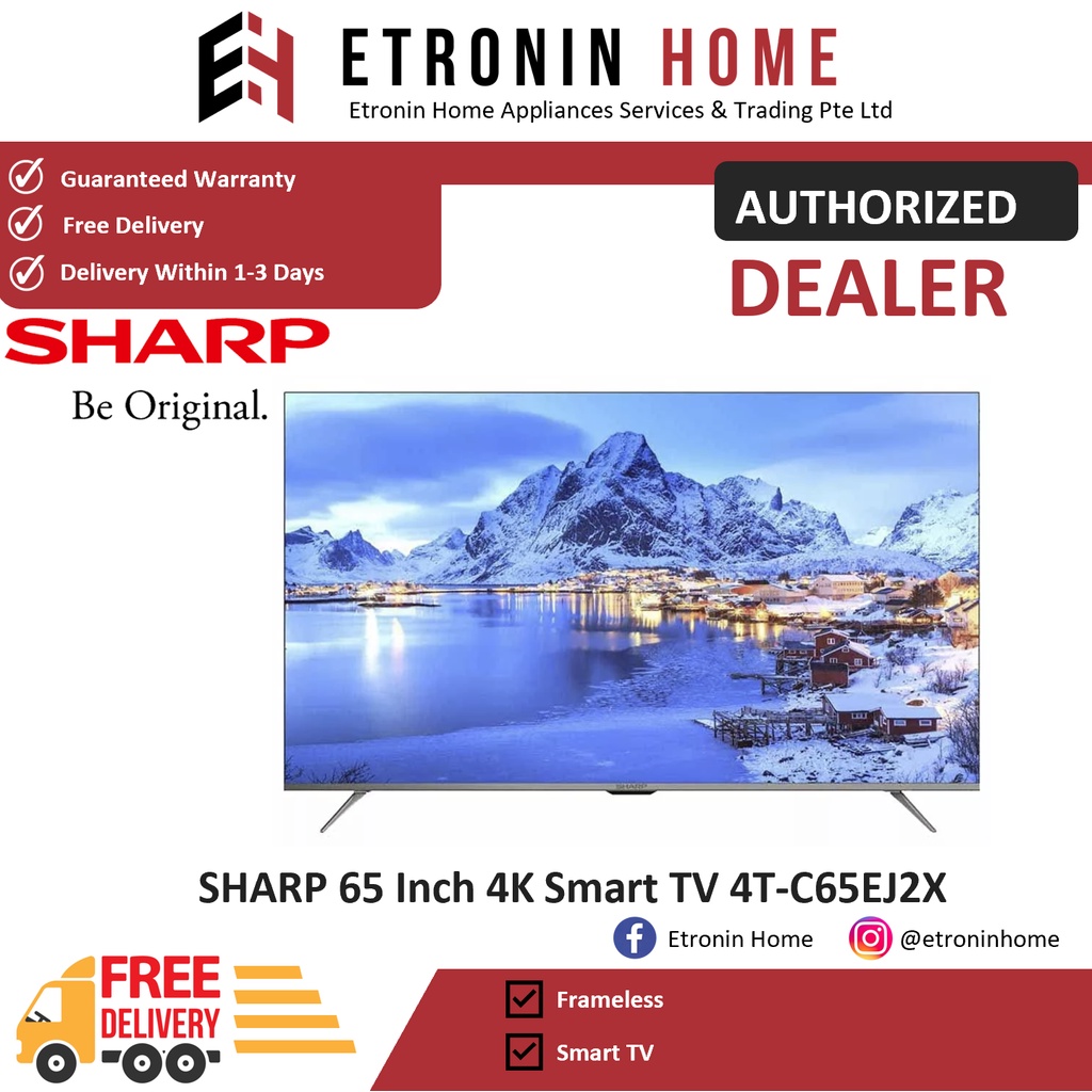 SHARP 65 Inch 4K Smart TV 4T-C65EJ2X | Shopee Singapore