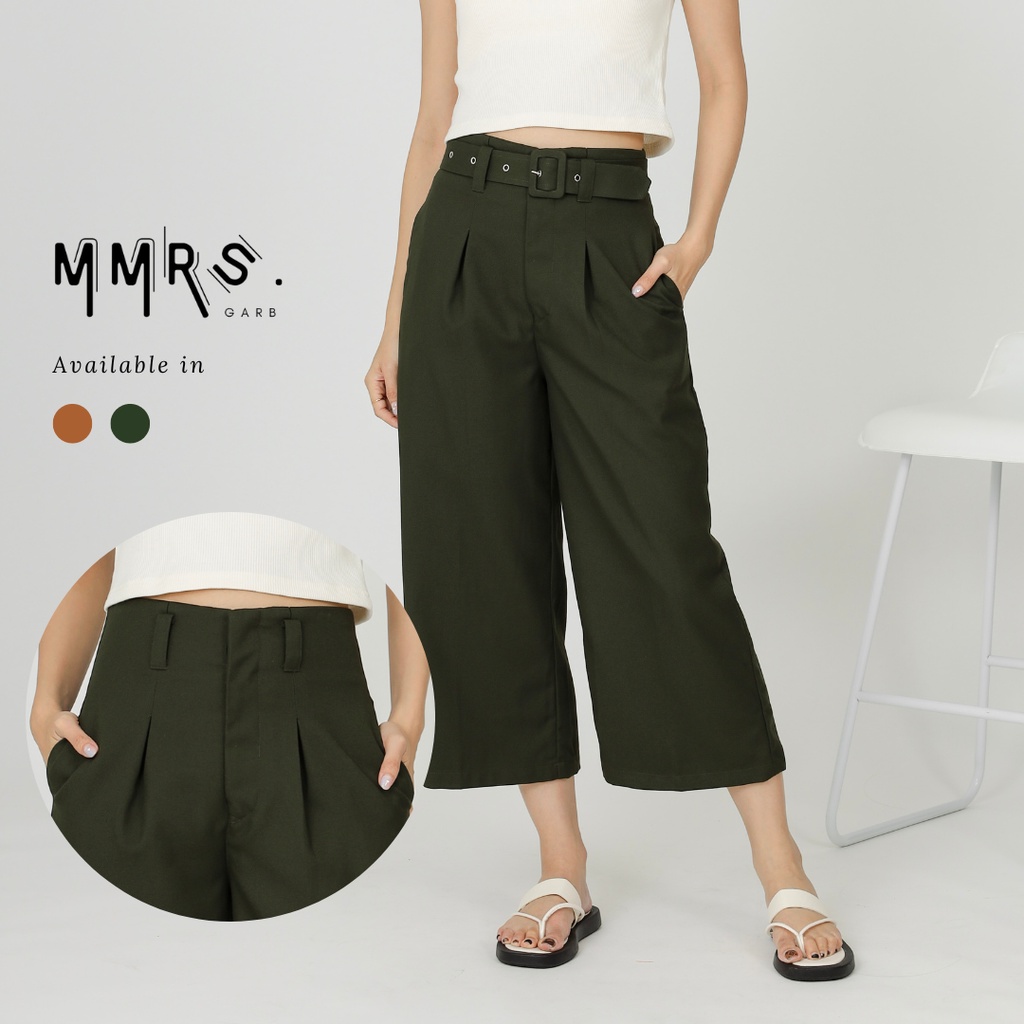 MMRS. Garb - Billie Wide Leg Pant - Army Green | Shopee Singapore