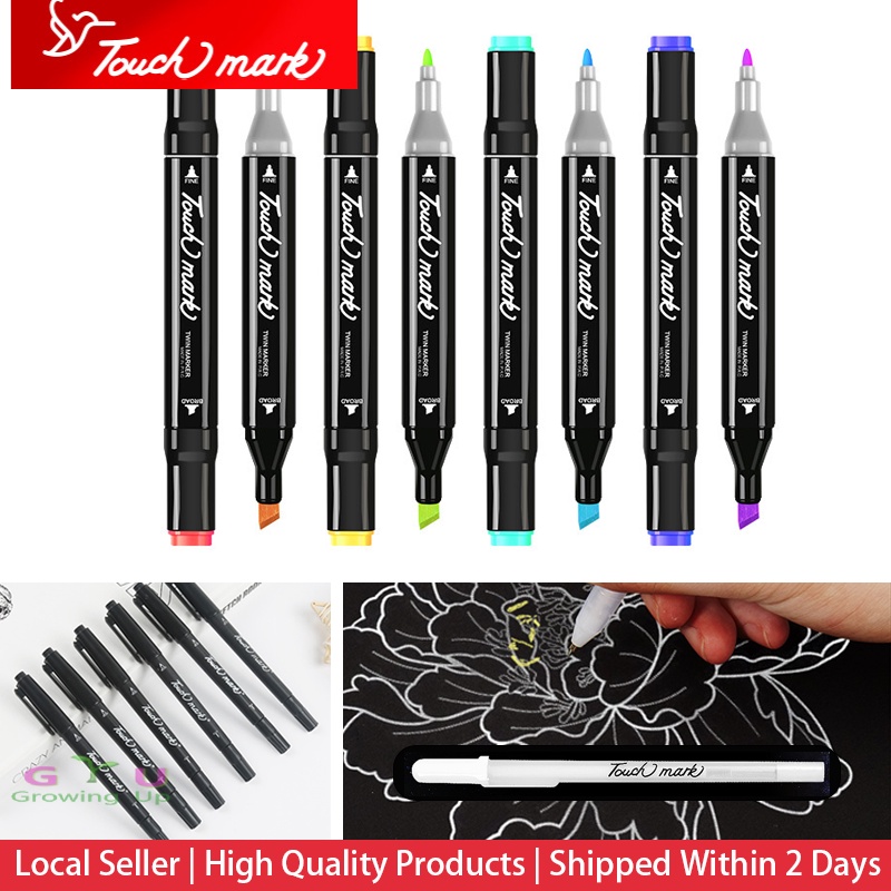 GU[SG Stock] Touch Mark Dual Head Alcohol Outline Pen White Highlight ...