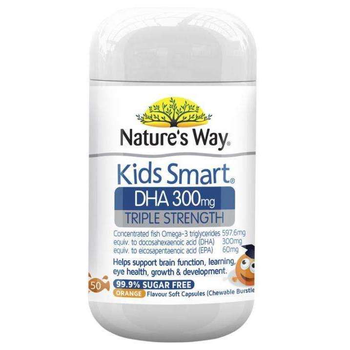 Nature's Way Kids Smart DHA 300mg Triple Strength 50 Soft Capsules ...