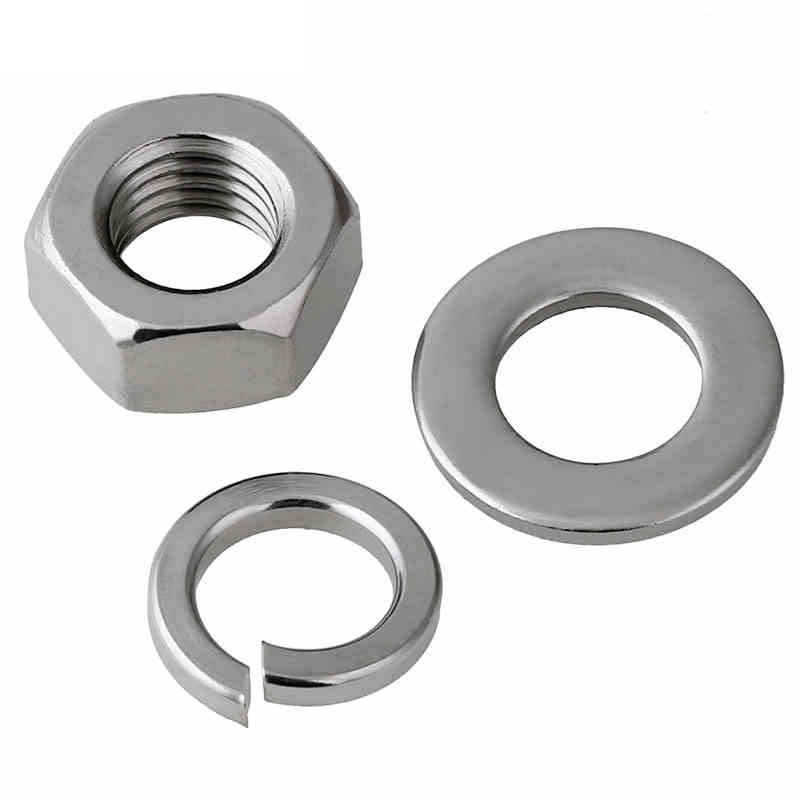 316/304 Stainless Steel Hex Nut Flat Gasket Elastic Combination ...