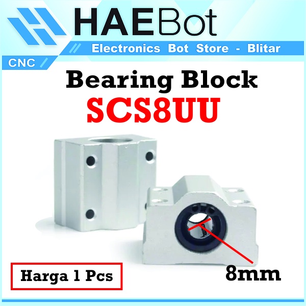 MESIN [HAEBOT] SCS8UU SCS8 SCS 8 UU Linear Ball Bearing Block As 8mm ...
