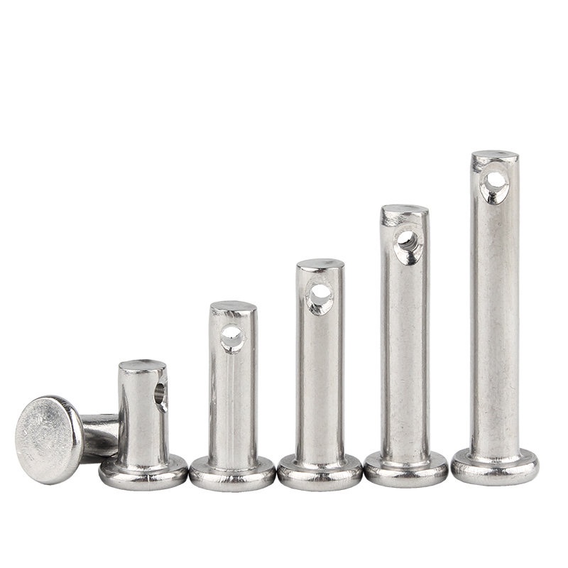 304 Stainless Steel Pin Shaft Flat Head With Hole Cylindrical ...
