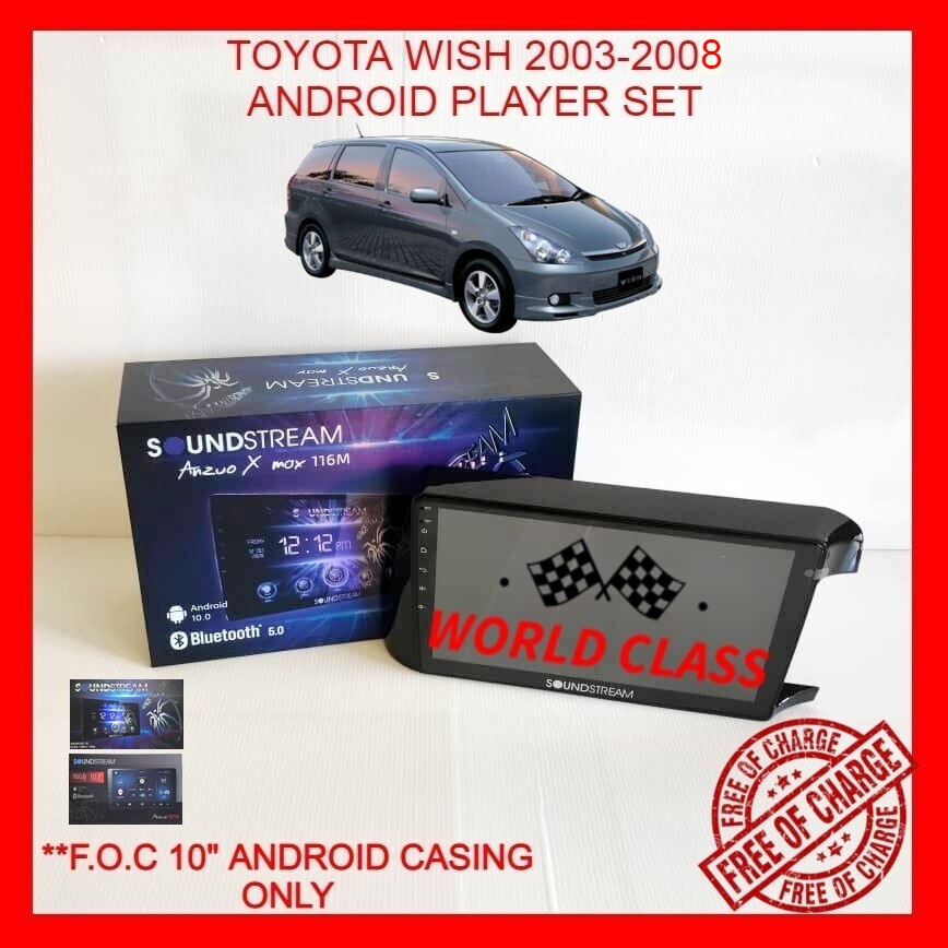TOYOTA WISH 2003-2008 SOUNDSTREAM 10" ANDROID IPS PLAYER FULL HD SCREEN ...
