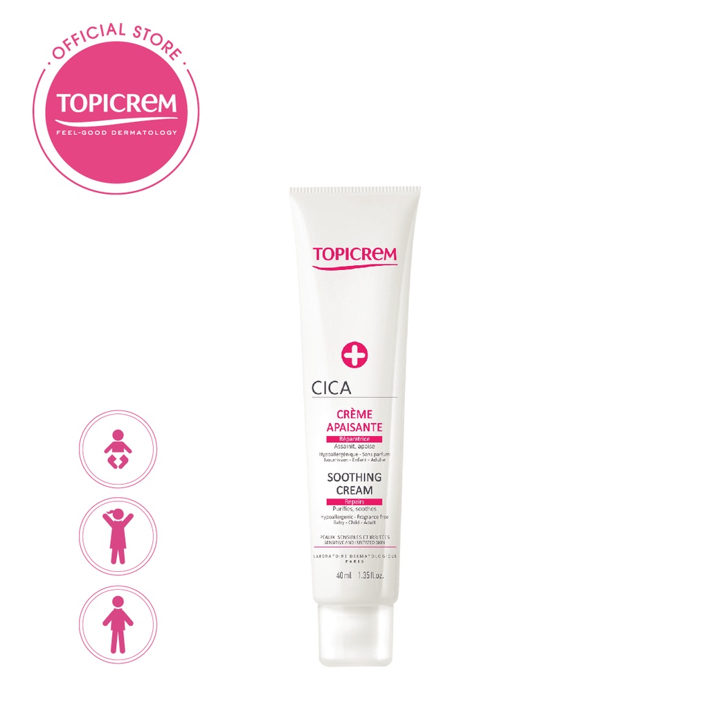 Topicrem Cica Soothing Cream (40ml) Soothes Moisturize Protect Skin ...