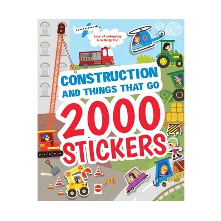 Construction 2000 Stickers Activity Book For Kids with Fun Activities ...