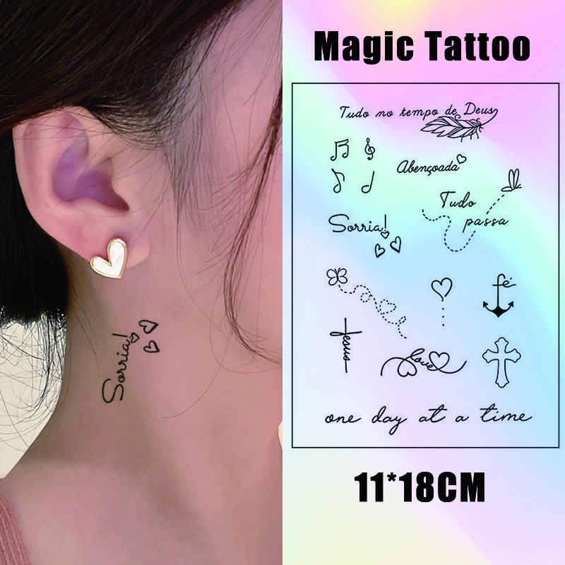 【SUN】Minimalist Tattoo Sticker Waterproof Long Lasting 15 Days Magic ...