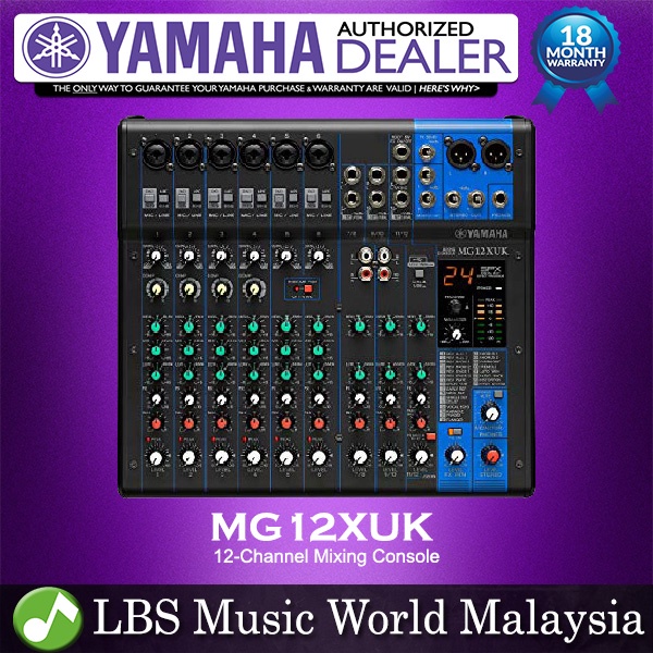 Yamaha MG12XUK 12 Channel Analog Mixer Mixing Console with Effects ...