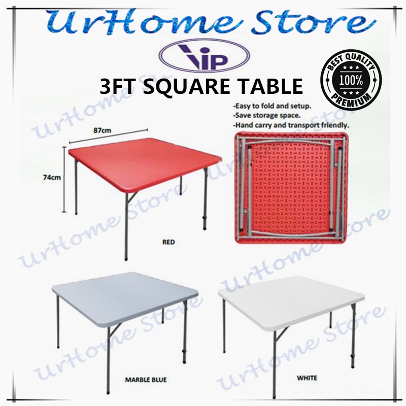 VIP BRand 3x3 Feet Plastic Foldable Table Portable Table ...