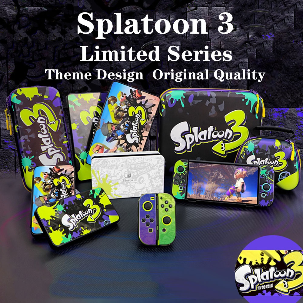 Nintendo Switch Splatoon 3 Theme Protective Case Storage Bag for Switch ...