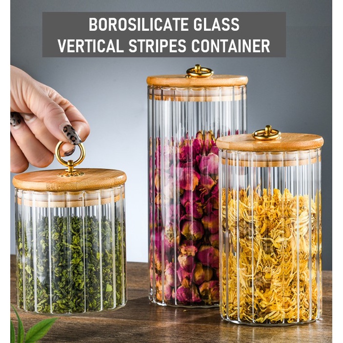 {SG Seller} Glass Container with Bamboo Lid | Glass Jar | Food ...