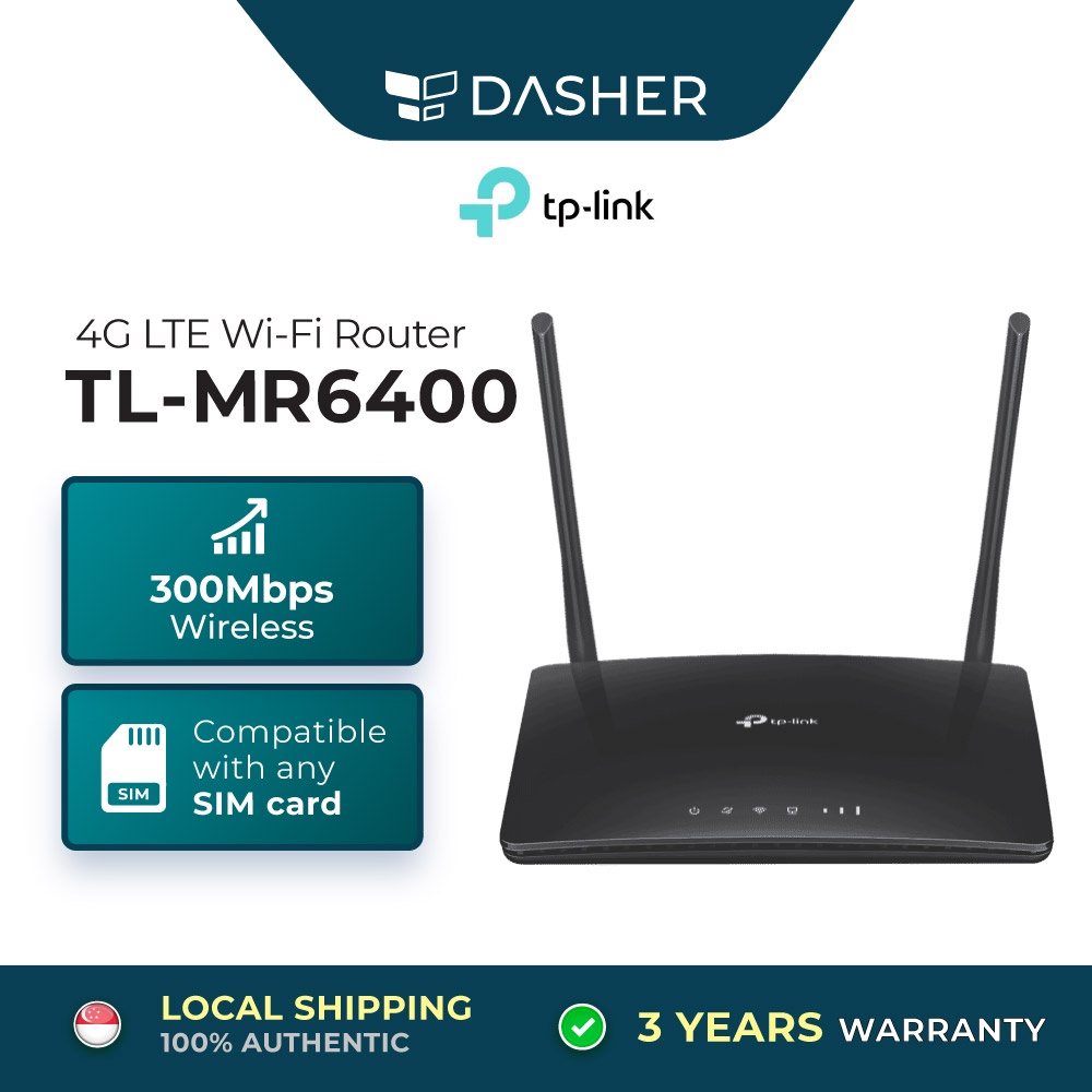 TP-Link TL-MR6400 Apac 300Mbps 4G LTE Wireless Wifi Modem Router ...