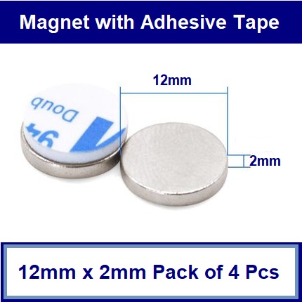 Round Magnet with Adhesive Tape Disc Magnet Various Size 12/15/18/20mm ...