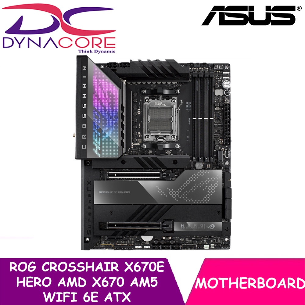 ASUS ROG CROSSHAIR X670E HERO AMD X670 AM5 WiFi 6E ATX Gaming ...