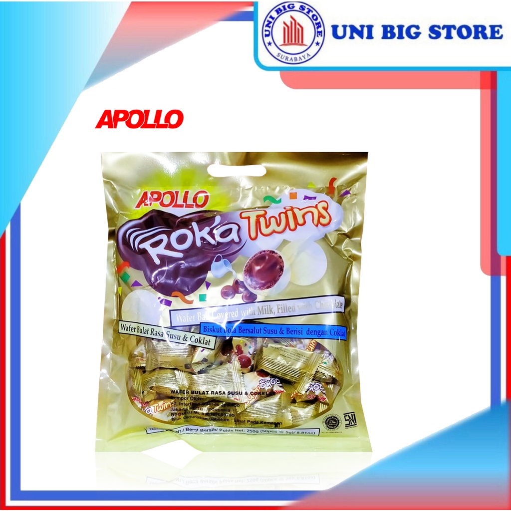 Apollo ROKA TWINS Wafer Chocolate Ball Round Covered Milk Chocolate 250 ...