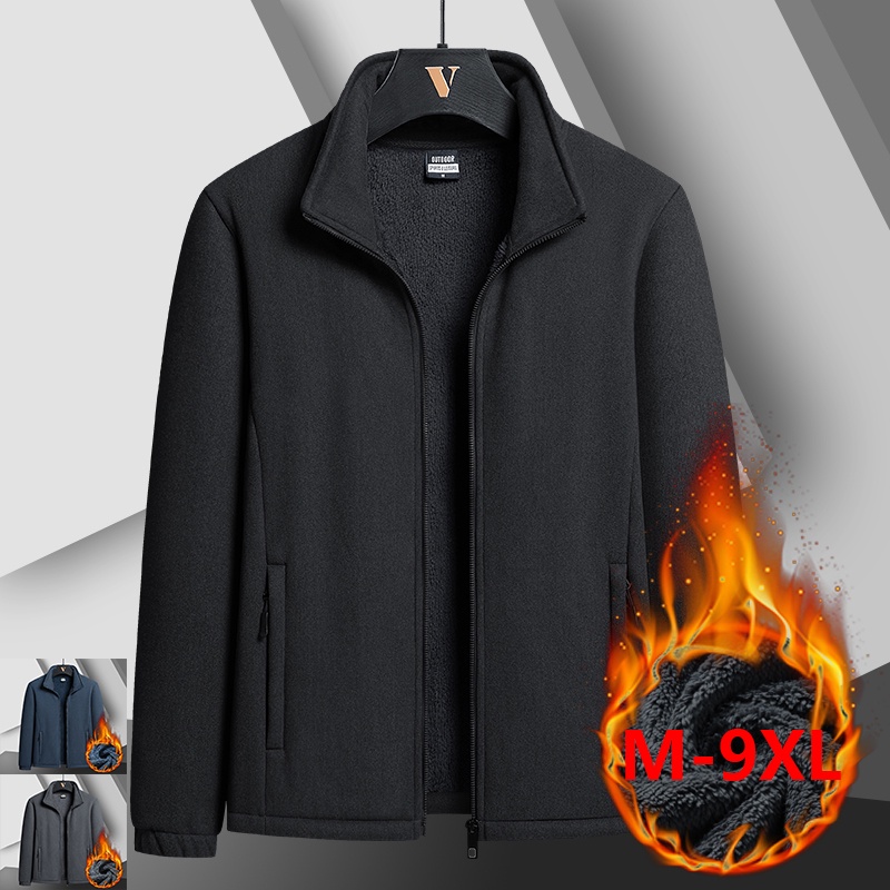 M-9xl German Velvet Warm Fleece Lining Thickened Autumn Winter Jacket ...
