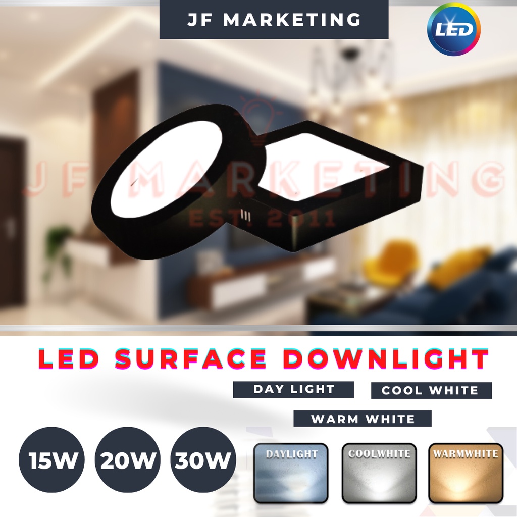 LED Surface Downlight 15W 20W 30W Ceiling Down Light Round Square Home ...